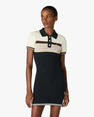 Casablanca Café Culture Wool Stripe Polo Mini Dress - Multicolor
