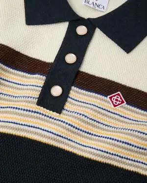 Casablanca Café Culture Wool Stripe Polo Mini Dress - Multicolor