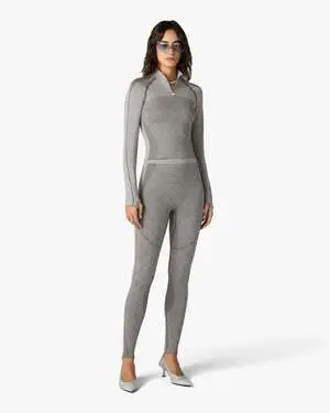 Casablanca Light Grey Seamless Monogram Long Sleeve Top