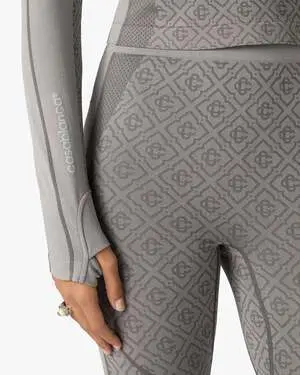 Casablanca Light Grey Seamless Monogram Long Sleeve Top