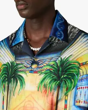 Casablanca Geometrie Sacree Long Sleeve Silk Twill Shirt - Multicolor