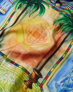 Casablanca Geometrie Sacree Long Sleeve Silk Twill Shirt - Multicolor