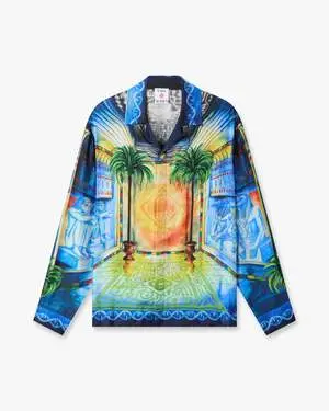 Casablanca Geometrie Sacree Long Sleeve Silk Twill Shirt - Multicolor