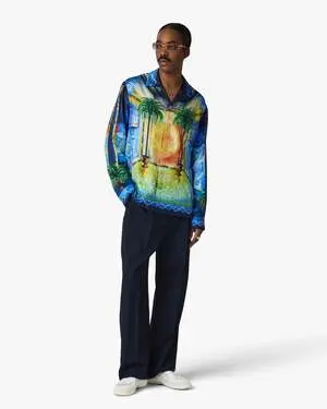 Casablanca Geometrie Sacree Long Sleeve Silk Twill Shirt - Multicolor