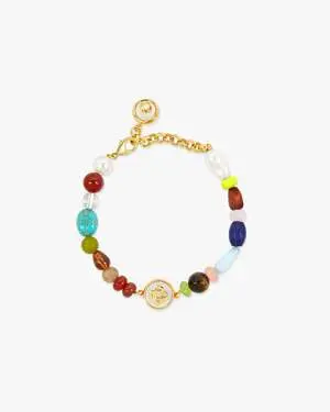 Casablanca Multi-colour Organic Stone Beaded Bracelet By - Multicolor