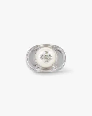 Casablanca Sci-fi Silver Pearl Ring - Multicolor
