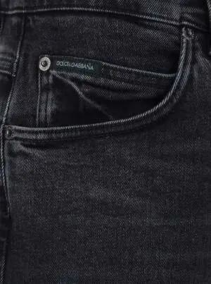 Dolce & Gabbana Jeans With Logo Patch On The Rear And Belt Loops In Denim - Black