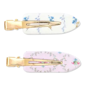WET BRUSH X Hill House Creaseless Clips- Bluebell Waltz/pink Trellis - One-color