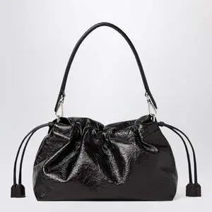Fendi Baguetteâ® Soft Large Bag In Crackled Leather - Black