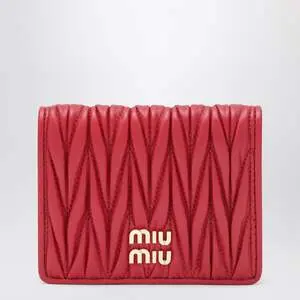 Miu Miu Matelasse Nappa Wallet - Red