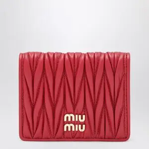 Miu Miu Matelasse Nappa Wallet - Red
