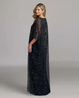 Mac Duggal Sequin Embellished Kaftan Gown