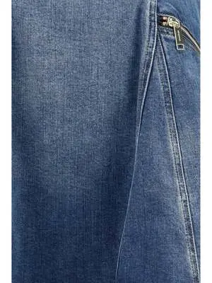 SELF-PORTRAIT Denim Flared Mini Dress