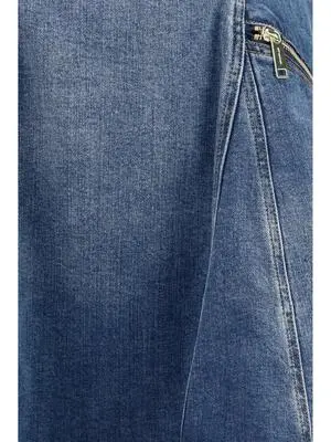 SELF-PORTRAIT Denim Flared Mini Dress