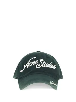 Acne Studios Logo Baseball Cap - Green