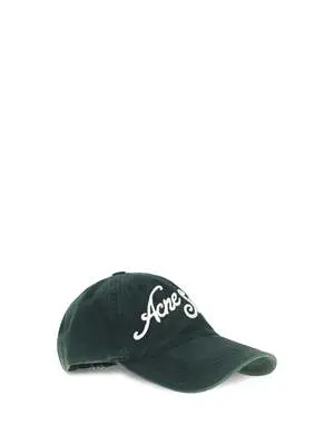Acne Studios Logo Baseball Cap - Green