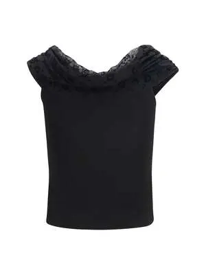MARINE SERRE Off Shoulder Draped Top