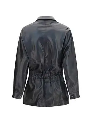 Magda Butrym Vintage Leather Jacket With Drawstring