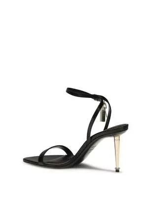 TOM FORD Shiny Leather Padlock Pointy Naked Sandal