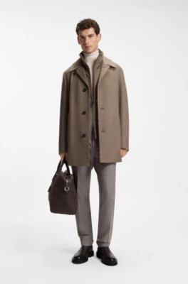 BOSS Italian Fabric Relaxed-fit Formal Coat