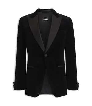 BOSS Slim-fit Tuxedo Jacket In Cotton Velvet