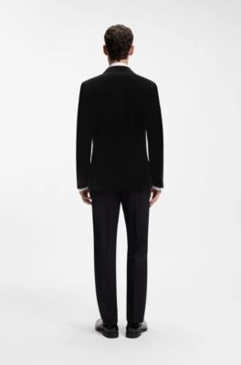 BOSS Slim-fit Tuxedo Jacket In Cotton Velvet