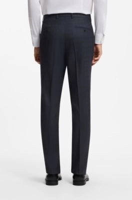 BOSS One Two-piece Slim-fit Suit In Checked Virgin Wool