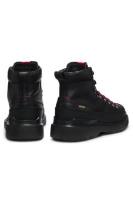 Hugo Hiking-style Leather Boots With An Extra-light Sole