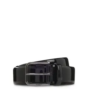 BOSS Smooth Patent Leather Belt For Formalwear - Black