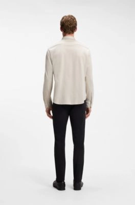 BOSS Wrinkle-resistant Shirt In Cotton Jersey With Natural Stretch