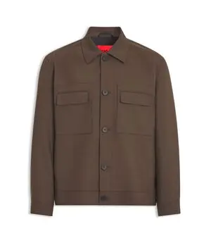 Hugo Slim-fit Jacket In Wrinkle-resistant Twill