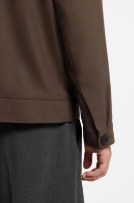Hugo Slim-fit Jacket In Wrinkle-resistant Twill