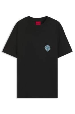Hugo Cotton-jersey T-shirt With Printed Artwork