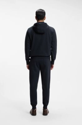 BOSS Wool-blend Hoodie With Premium Alcantara Details