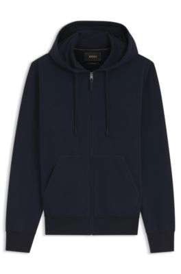 BOSS Wool-blend Hoodie With Premium Alcantara Details