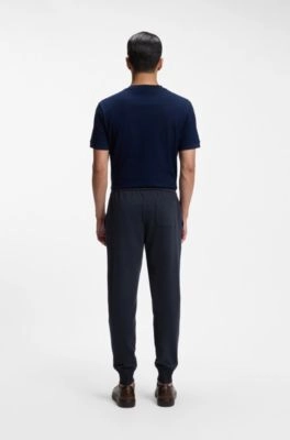 BOSS Cotton-wool Blend Pants With Alcantara Details