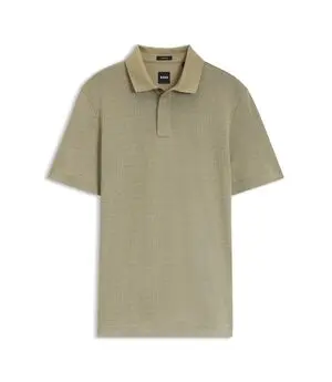 BOSS Cotton Polo Shirt With Two-tone Jacquard