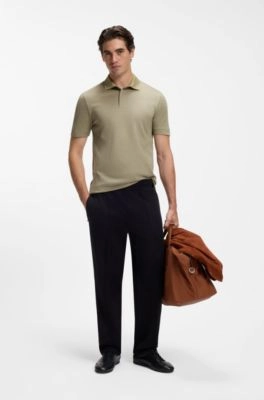 BOSS Cotton Polo Shirt With Two-tone Jacquard