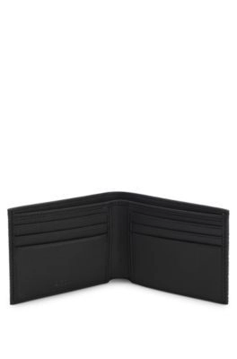 BOSS Monogram-emed Folding Wallet With Metal Logo