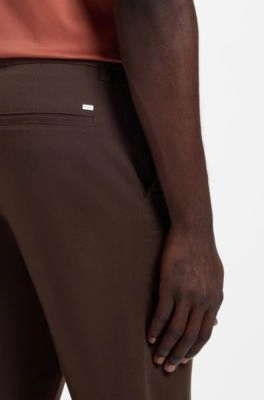 BOSS Modern-fit Pants In Stretch-cotton Twill