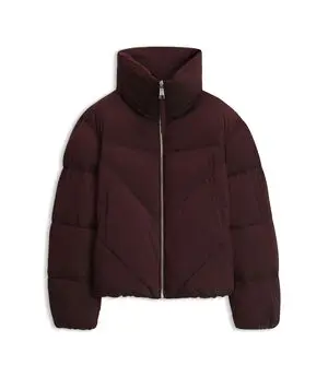 BOSS Zippered Puffer Jacket In Lustrous Fabric