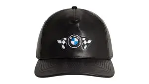 Kith X Bmw Leather Bay Low Pinch Crown Cap - Black