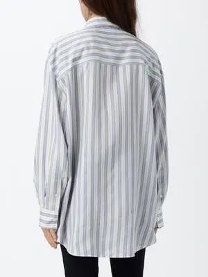 Gucci Striped Silk Relaxed Fit Shirt - Blue