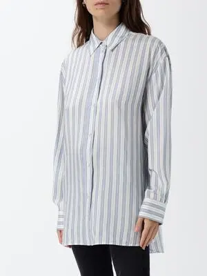 Gucci Striped Silk Relaxed Fit Shirt - Blue