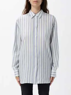 Gucci Striped Silk Relaxed Fit Shirt - Blue