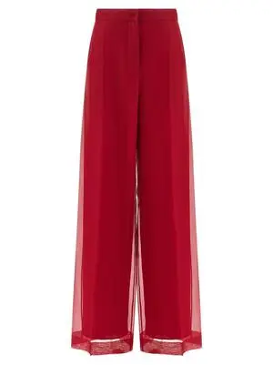 Max Mara Mxeolivi Silk Organza Pants - Red