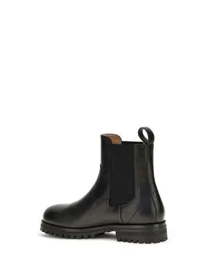 Loro Piana Kent Leather Ankle Boots