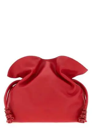 Loewe Nappa Leather Medium Coil Flamenco Clutch - Red