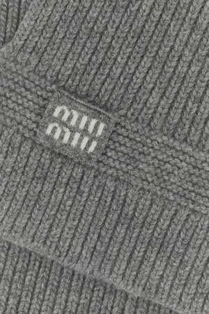 Miu Miu Grey Wool Blend Scarf - Gray