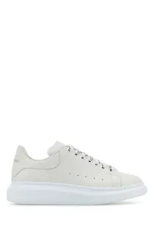 Alexander McQueen Chalk Leather Sneakers With Chalk Leather Heel - White